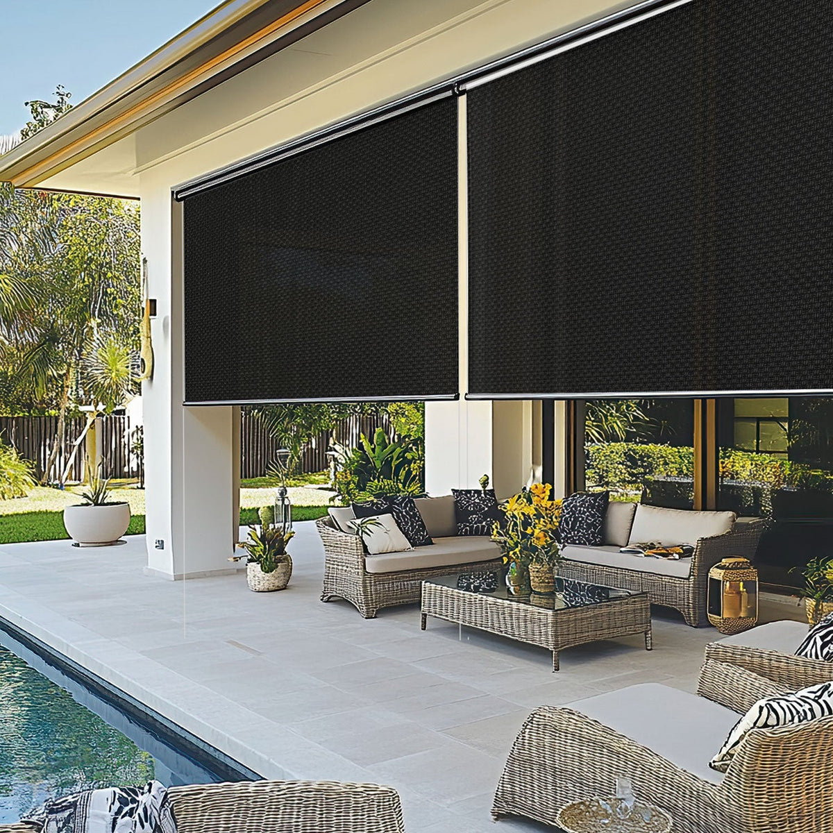 Motorized Outdoor Patio Shades – Waterproof, Custom Size | BlindsMagic