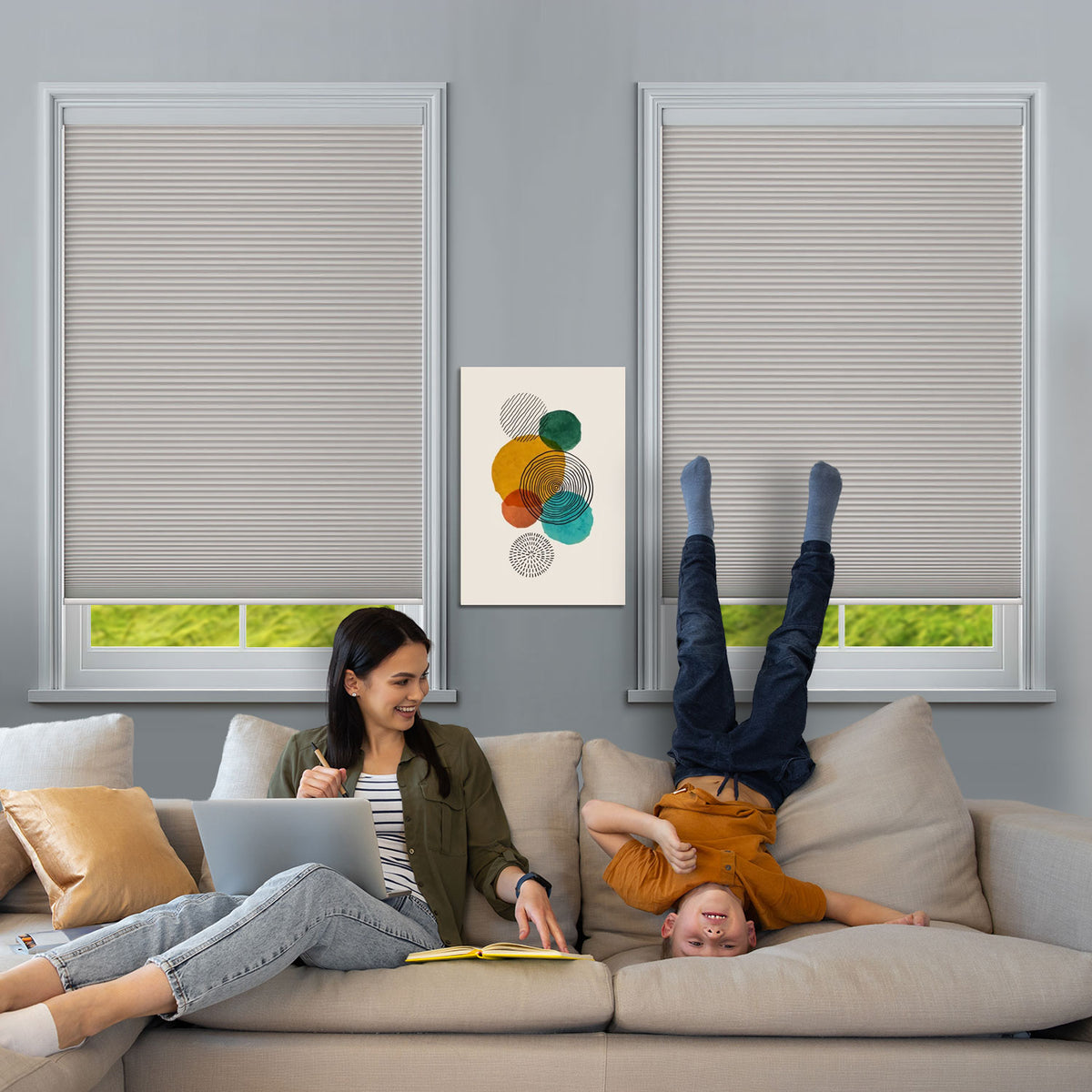 BlindsMagic Motorized Cellular Shades 100% Blackout